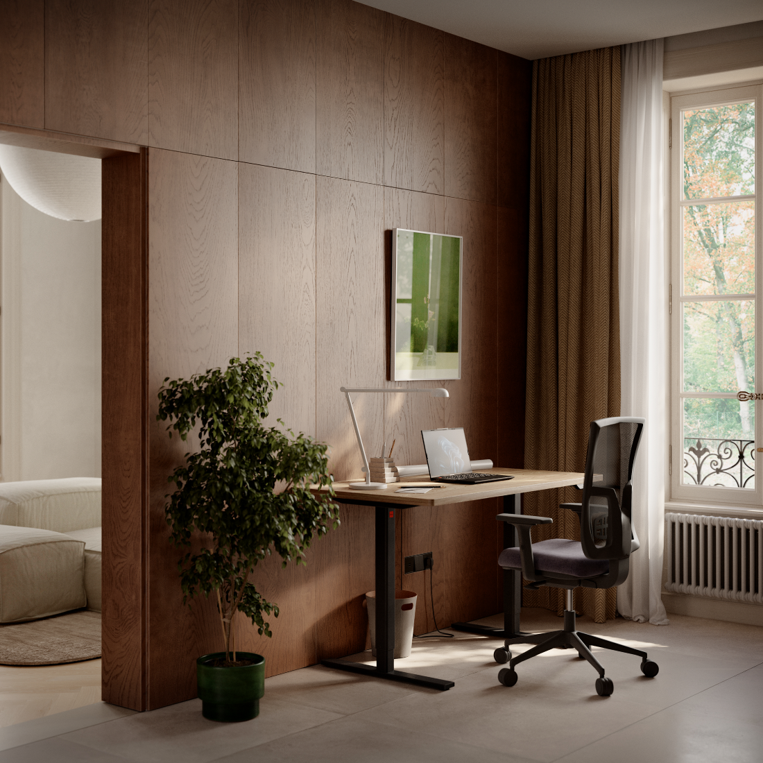 Escritorio elevable Eleva Pro + Silla Flow